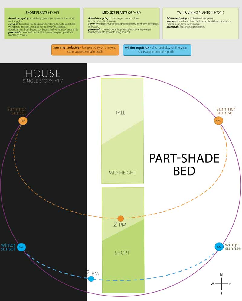Garden Plans - planning your edible garden around sun and shade ...